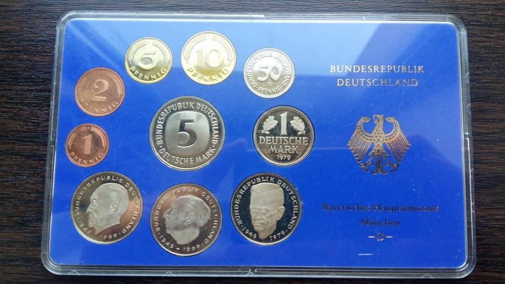 SET MONEDE GERMANIA - STARE PROOF - DE LA 1 PFENNIG LA 5 MARCI 1979 ...