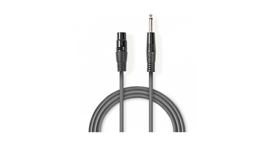 Cablu mono XLR 3 pini mama - Jack 6.5 mm tata 5m gri Nedis | arhiva ...
