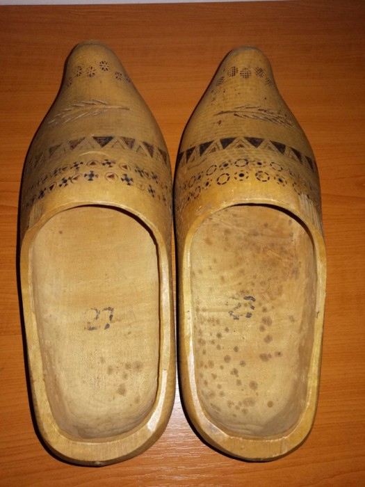 Papuci de lemn olandezi vintage saboti de lemn Olanda 27 cm/42/43 ...