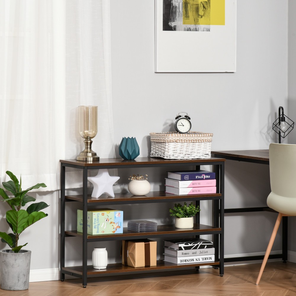 HOMCOM Etajera Design Industrial 4 Rafturi, Mobila Biblioteca Casa si ...