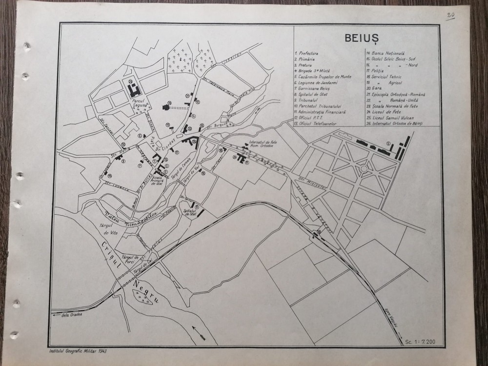 Harta Beius 1943 | arhiva Okazii.ro