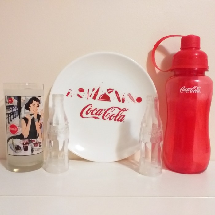 Pahar farfurie solnita pipernita sticla bidon, colectie coca cola ...