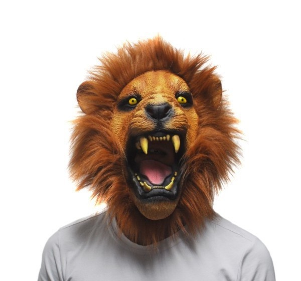Masca latex Leu furios realista petrecere Halloween animal regele ...