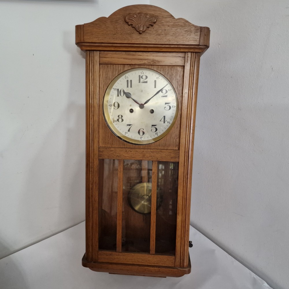 CEAS, PENDULA DE PERETE CU GONG LA JUMATATE SI ORA-GUSTAV BECKER ...