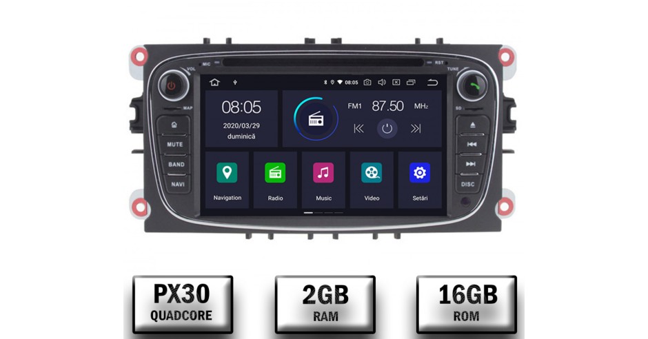 [RESIGILAT] NAVIGATIE FORD FOCUS MONDEO S-MAX Transit Tourneo, ANDROID 10, Quadcore PX30 2GB RAM ...