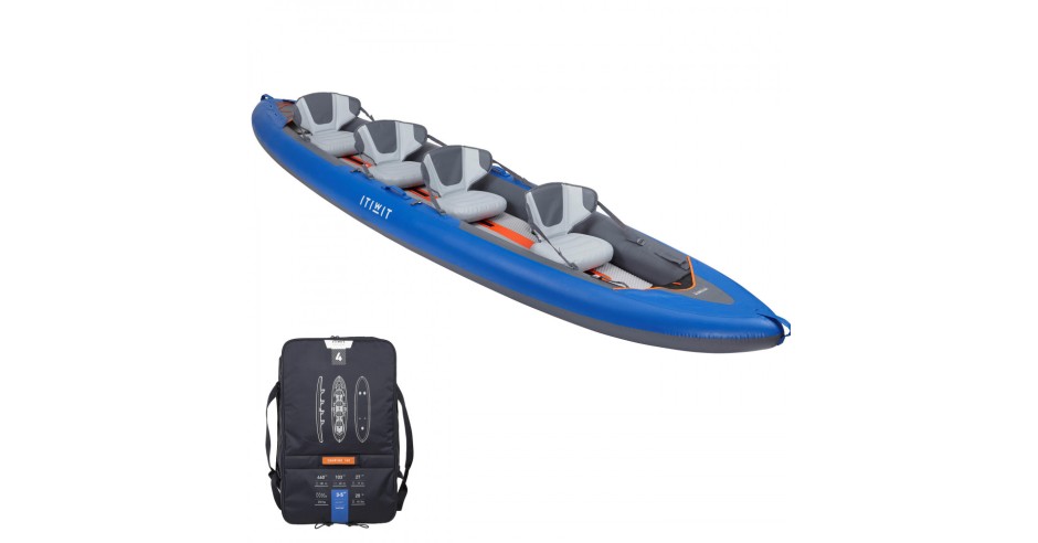 Caiac-canoe gonflabil 4 locuri X100+ Husa Presiune ridicata | arhiva ...