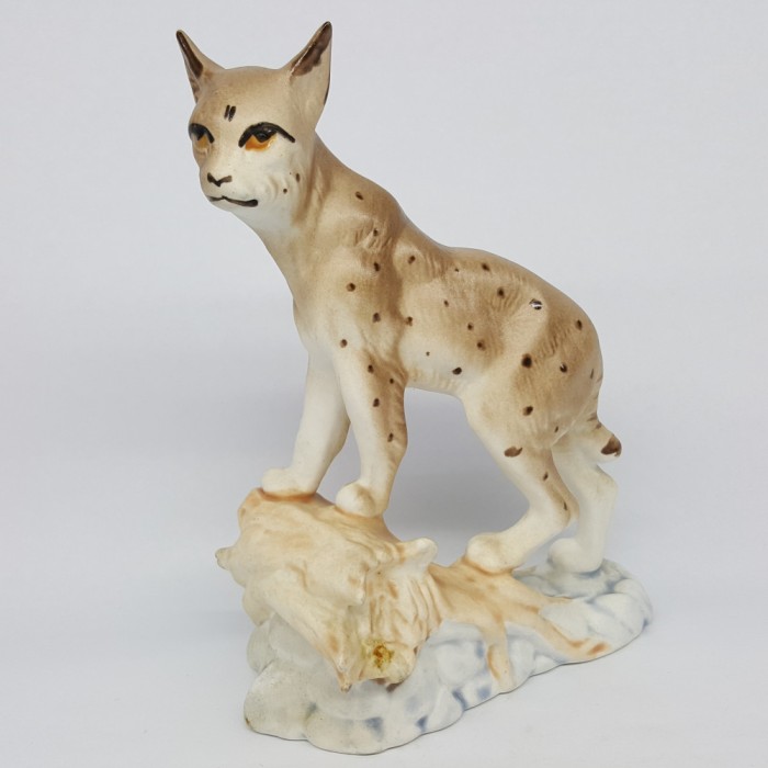 Ras, pisica salbatica - bibelou portelan mat romanesc vintage | Okazii.ro