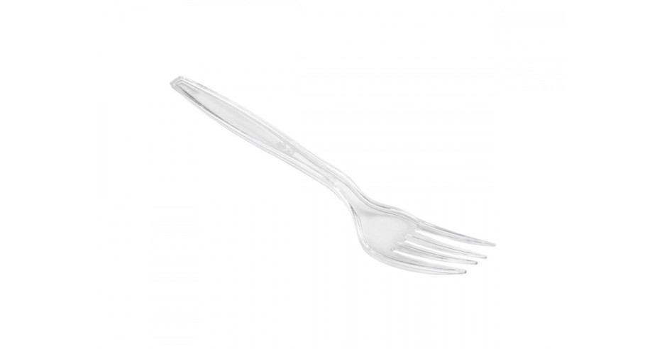 Set 100 furculite masa 18 cm, plastic reutilizabil, transparente ...