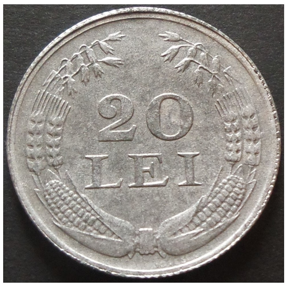 Moneda 20 LEI - ROMANIA, anul 1942 *cod 1640 = ZINC UNC - ERORI DE ...