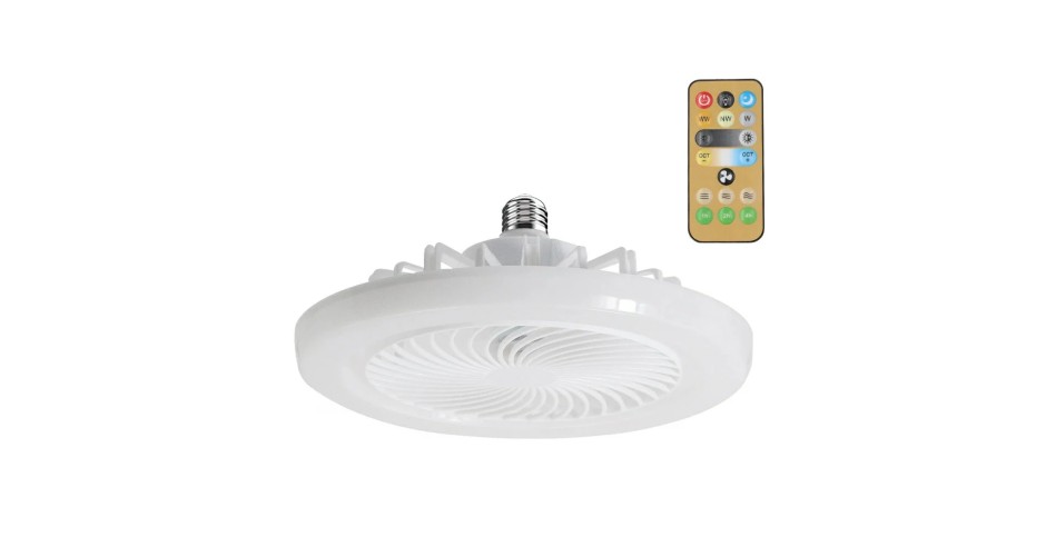 Ventilator de tavan terasa bucatarie camera cu telecomanda lumina bec ...