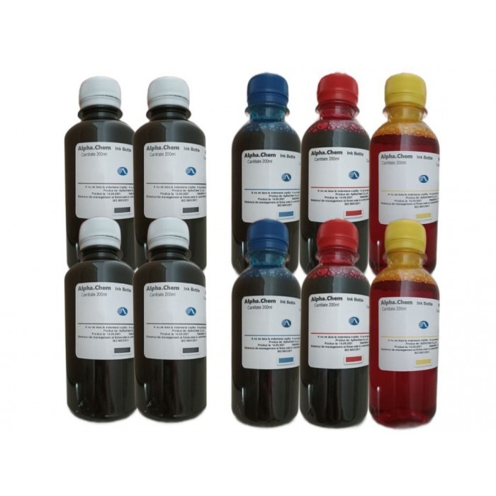 Pachet Flacon Cerneala AlphaChem HP (304) 4x200ml N9K06AE Negru 2x200ml ...