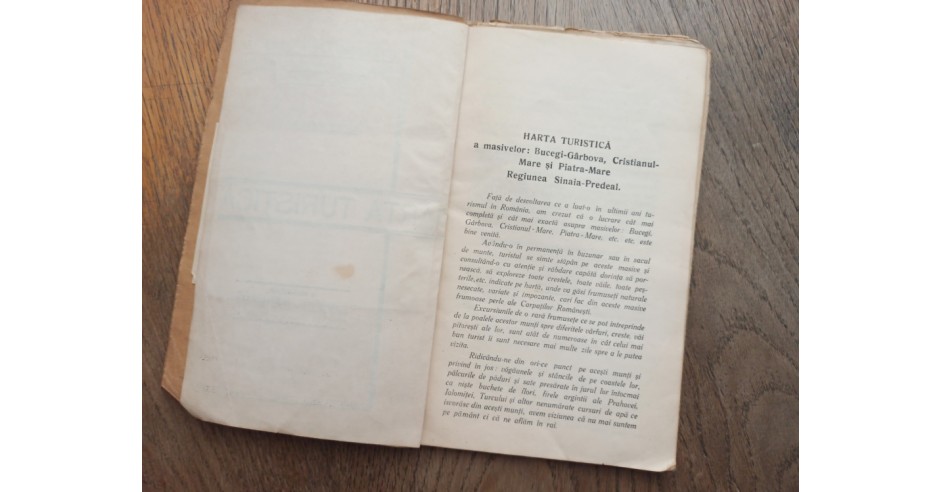 Harta turistica a masivilor Bucegi-Garbova, regiunea Sinaia-Predeal ...