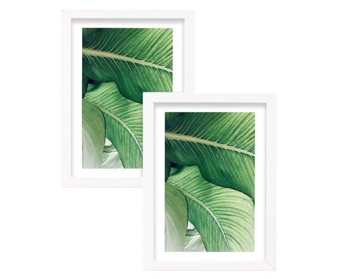 Set 2 rame pentru poze Postergaleria, 18 x 24 cm, lemn alb cu sticla ...