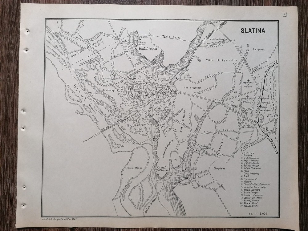 Harta Slatina 1943 | arhiva Okazii.ro