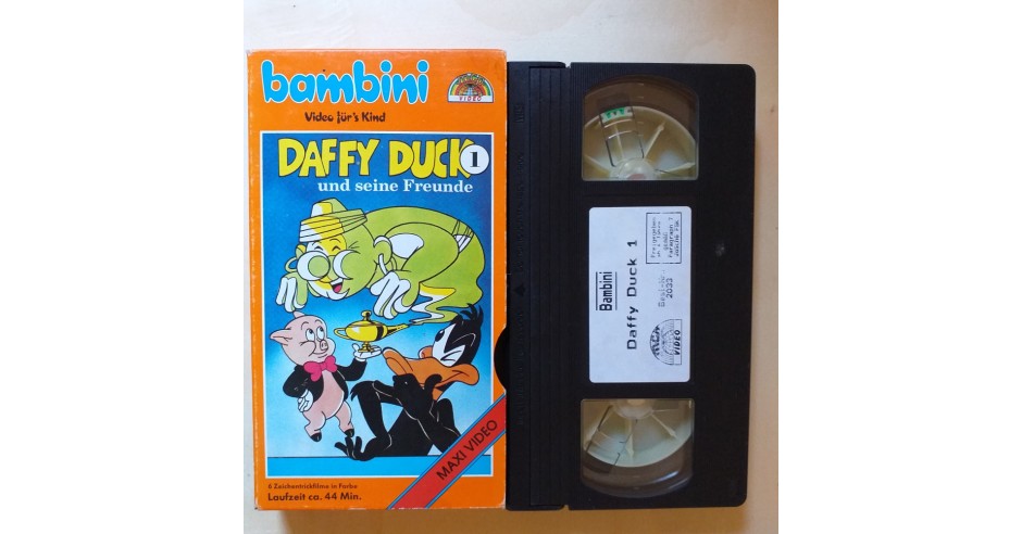 Caseta video VHS desene animate retro Daffy Duck si Porky Pig, Looney ...