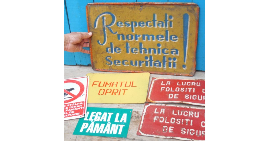 LOT 6 PLACUTE / PANOURI VECHI DE INFORMARE / AVERTIZARE - DIN TABLA ...