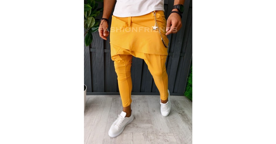 Pantaloni VAGABOND - de trening pentru barbati - slim fit - mustar ...