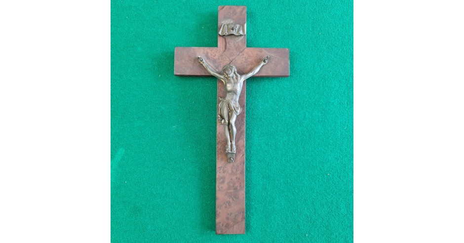CRUCIFIX DIN LEMN CU METAL - ISUS RASTIGNIT- FRANTA anii 1900 | arhiva ...