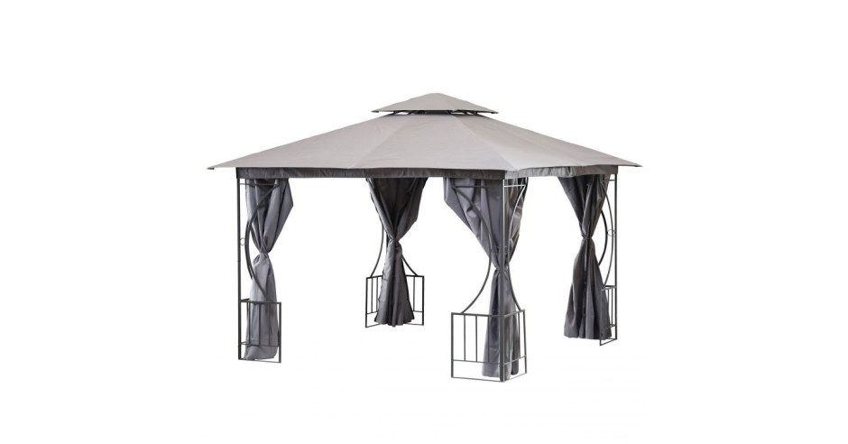Cort Pavilion 3x4m pentru Curte sau Gradina cu 4 pereti, Gri | arhiva ...