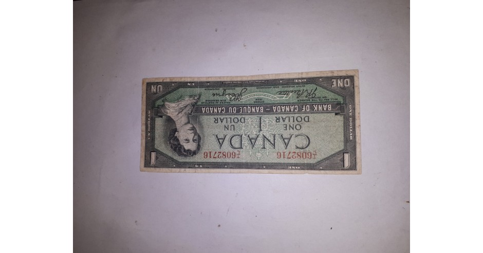CY - Dollar Dolar 1954 Canada / portret Regina Elizabeth II / semnaturi ...