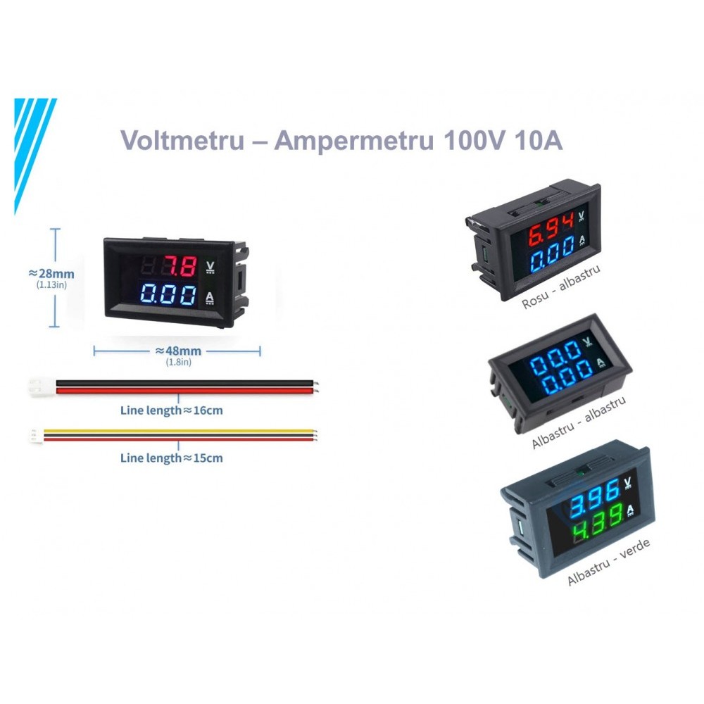 Voltmetru ampermetru voltampermetru panou DC 0-100V 10A | Okazii.ro