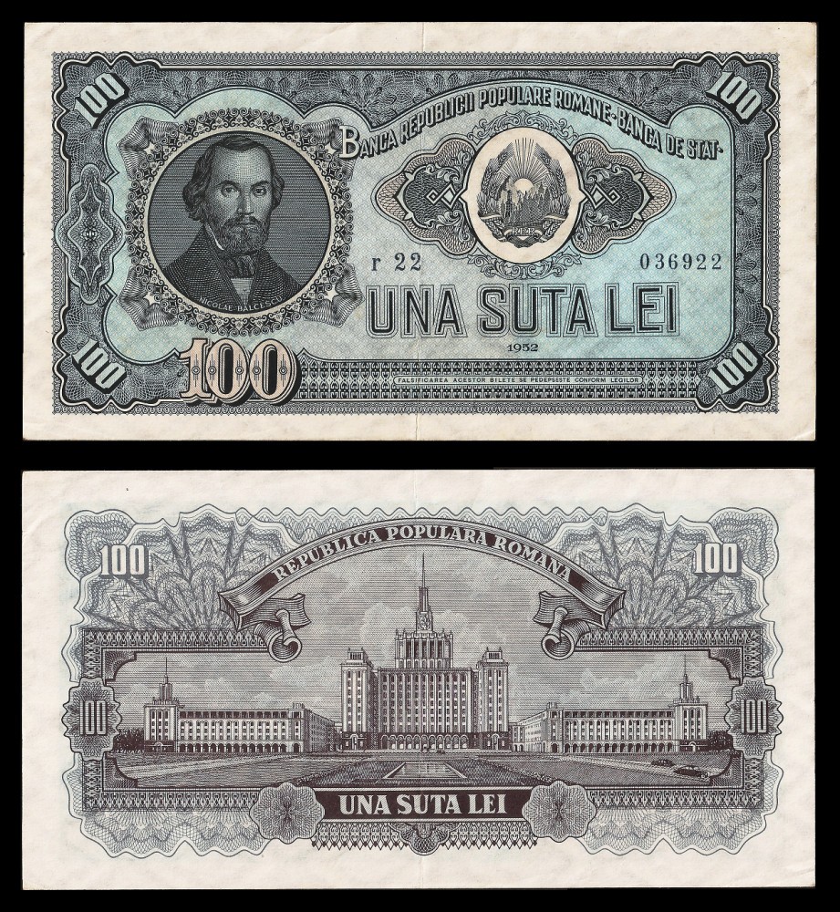 Bancnote romanesti, bani vechi, 100 lei 1952 | arhiva Okazii.ro