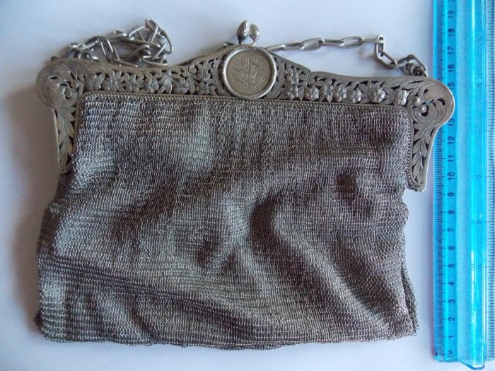 Poseta plasa vintage din argint(383 gr) | Okazii.ro