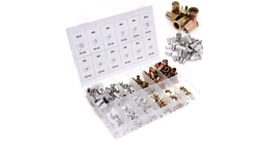 Piulite nituri din otel si aluminiu M3 M4 M5 M6 M8 M10 300 buc. TA4093 ...