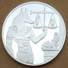 Egipt Zeul Anubis UNC Piramida sacal 40mm Argintiu | arhiva Okazii.ro