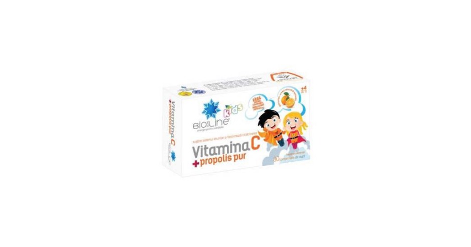 Vitamina C cu Propolis pentru Copii BioSunLine 30 comprimate Helcor ...