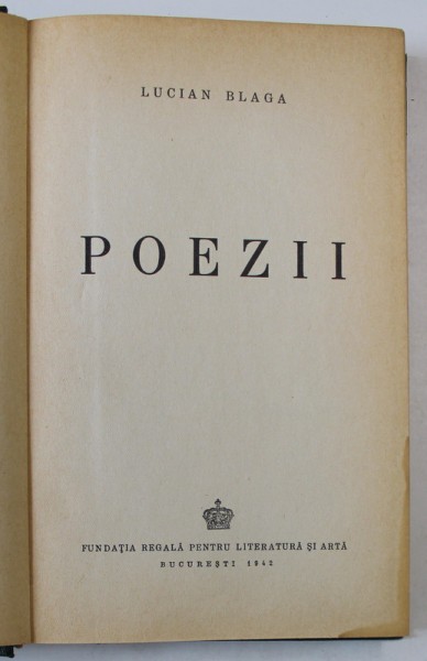 POEZII de LUCIAN BLAGA 1942 | Okazii.ro