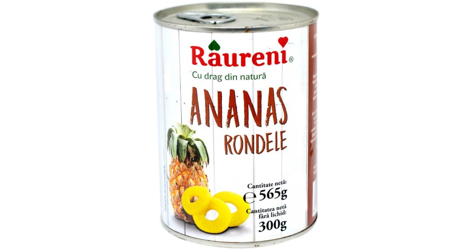 Compot de Ananas in Sirop Raureni, 565 g, Rondele de Ananas, Compot ...