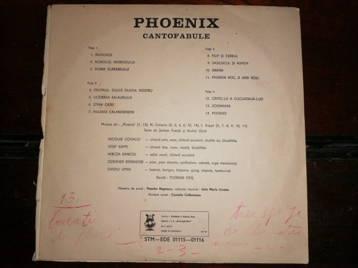 DISC / VINIL / VYNIL - PHOENIX - CANTOFABULE 1971 - ELECTRECORD | Okazii.ro
