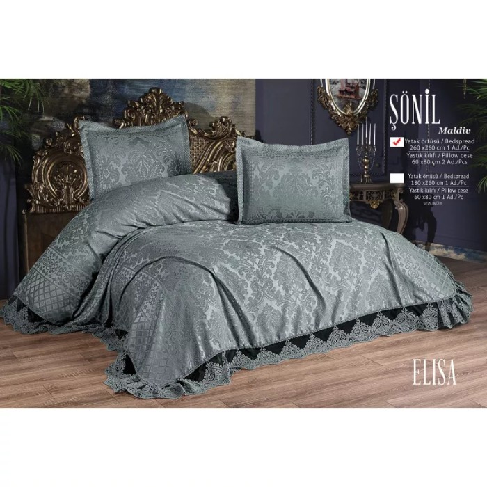 Set cuvertura de pat + 2 fete de Perna din Bumbac si Dantela | Okazii.ro