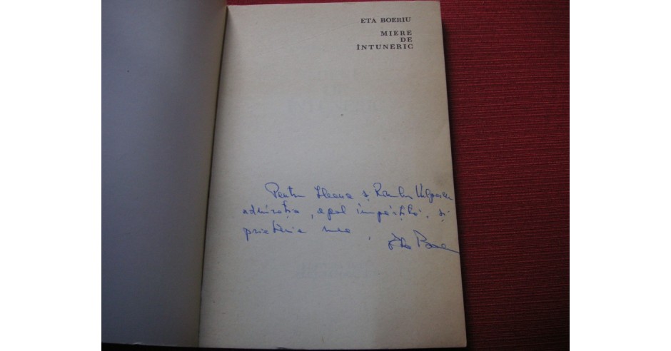 Eta Boeriu - Miere de intuneric (dedicatie, autograf) | Okazii.ro