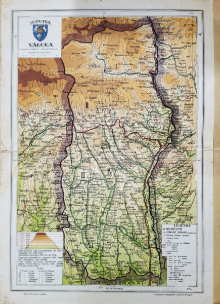 HARTA JUDETULUI VALCEA , DUPA NOUA IMPARTIRE ADMINISTRATIVA , SCARA 1: ...