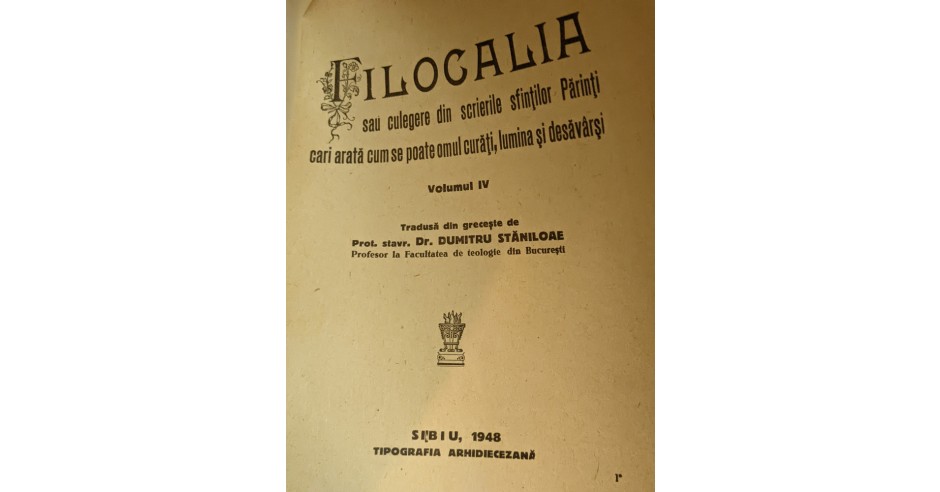 1948 FILOCALIA Vol 4 IV Veche Editia I Traducere DUMITRU STANILOAE 325p ...