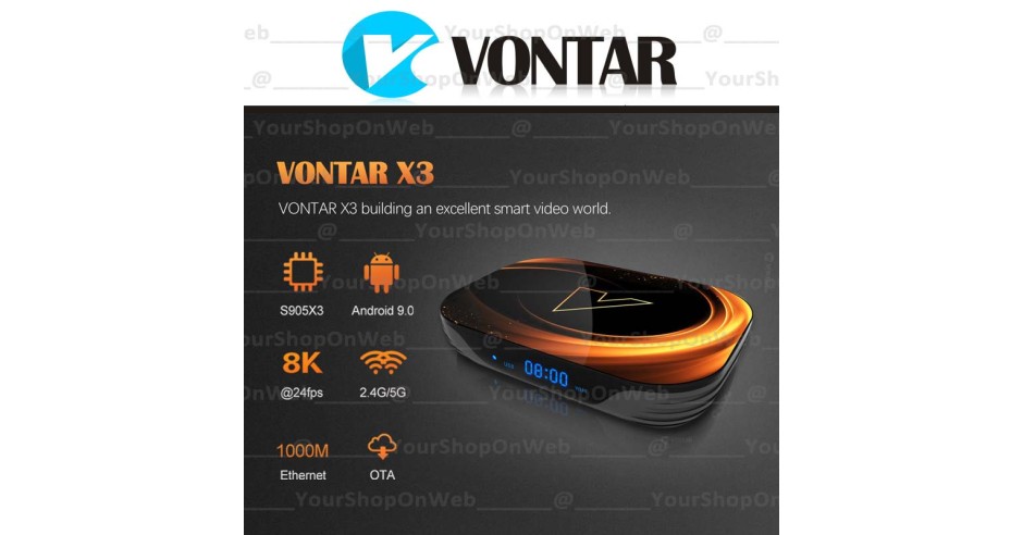 Tv BOX Vontar X3 ,8K Amlogic S905X3 -2Ghz, 4gb, 32gb,Gigabite 1000M ...