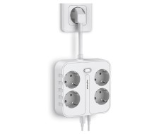 Priza multipla RAVPHICS cu 3 conexiuni USB-A si 1 tip C, 8 in 1 ...