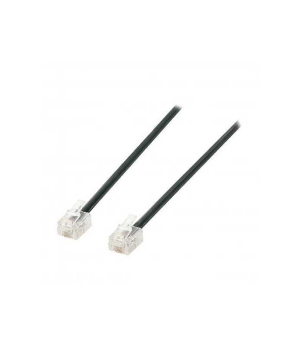 Cablu telefon mufat RJ11 (6P4C) 7/0.10 CCS negru 3m Well | Okazii.ro