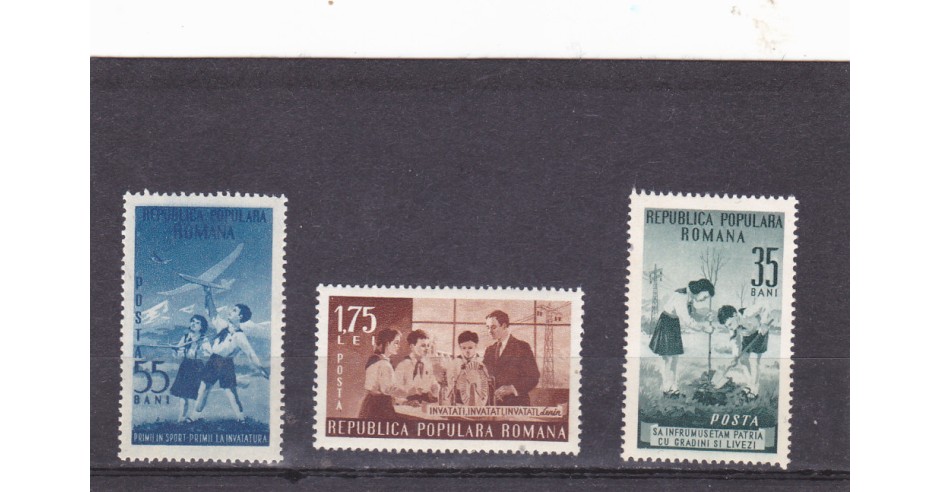 ROMANIA 1953 LP 343 PIONIERI SERIE MNH, Istorie, Nestampilat | Okazii.ro