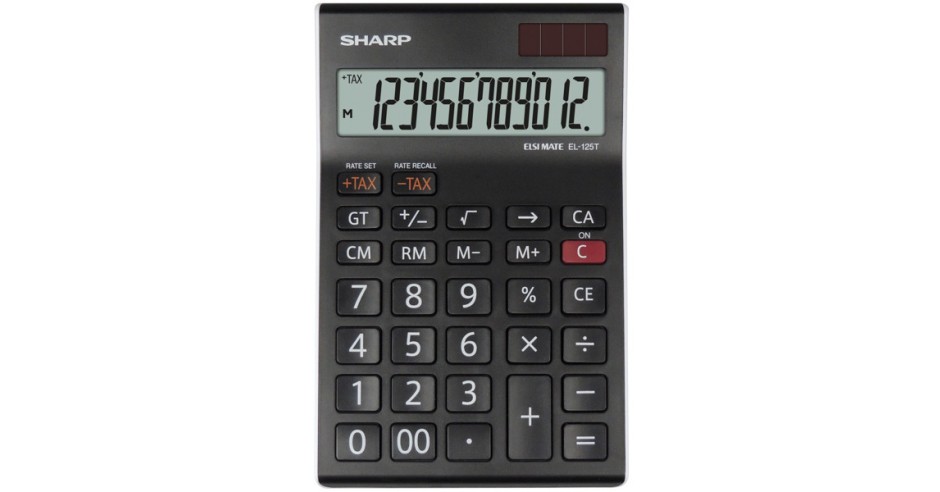 Calculator De Birou, 12 Digits, 176 X 112 X 13 Mm, Dual Power, Sharp El ...