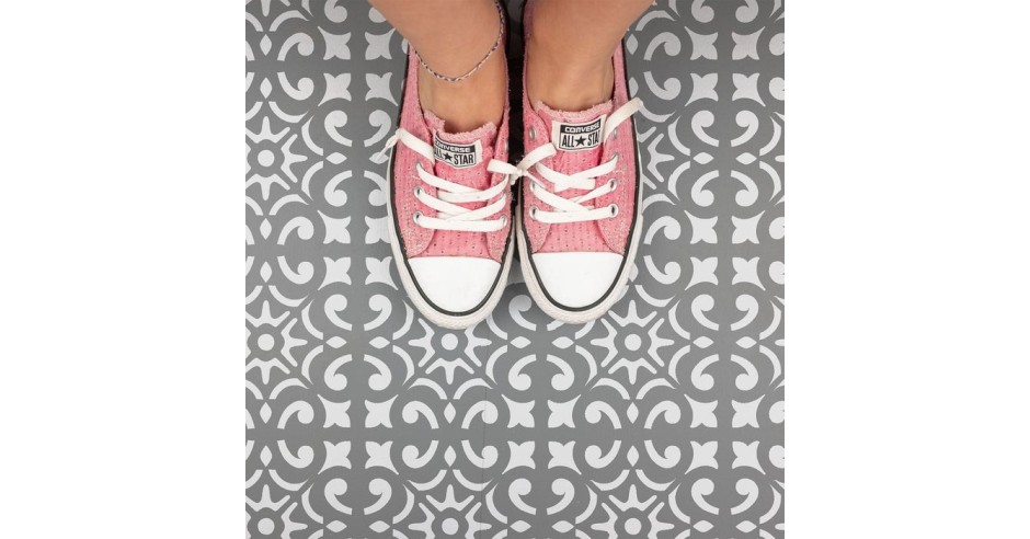 Sablon Perete vopsire, tencuiala 0.7mm Daphne Tile Stencil Refolosibil ...