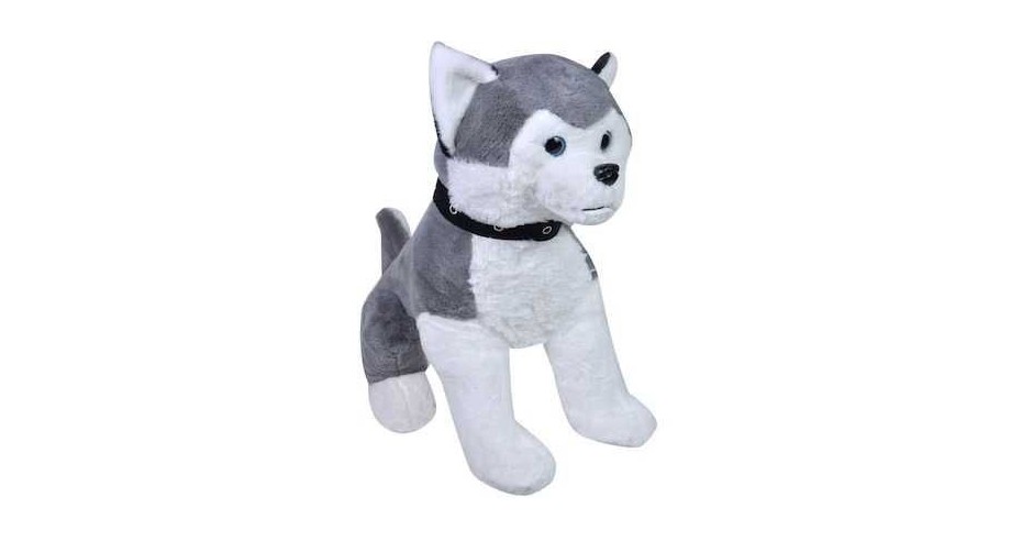 Catel Husky de plus cu zgarda neagra, pentru copii , 58 cm | arhiva ...