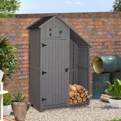 Outsunny Dulap de gradina din lemn impermeabil, pentru scule, cu ...