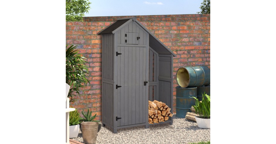 Outsunny Dulap de gradina din lemn impermeabil, pentru scule, cu ...