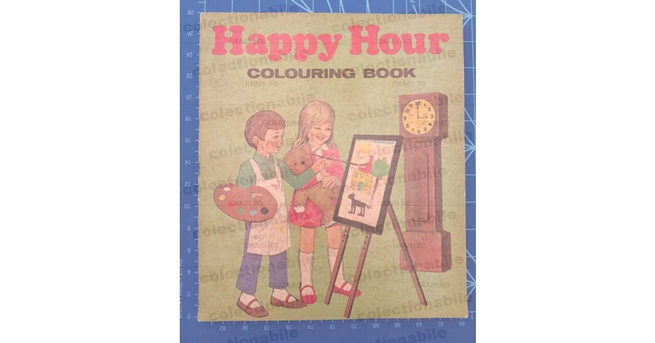 HAPPY HOUR colouring book - carte album de colorat vintage 1970 format ...