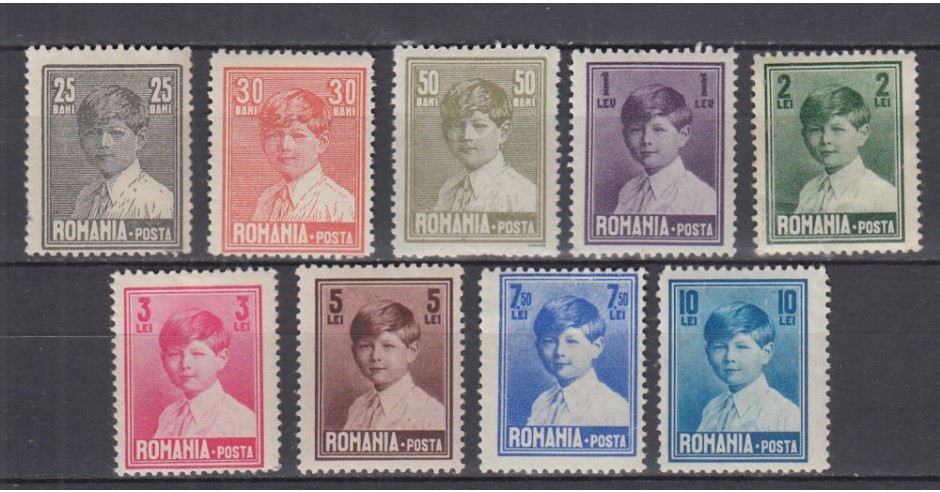 ROMANIA 1928 LP 77 REGELE MIHAI I (REGENTA) UZUALE GUMA ORIGINALA SERIE ...