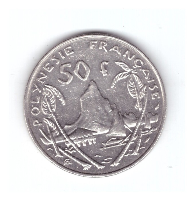 Moneda Polinezia Franceza 50 francs/franci 1991, stare foarte buna ...