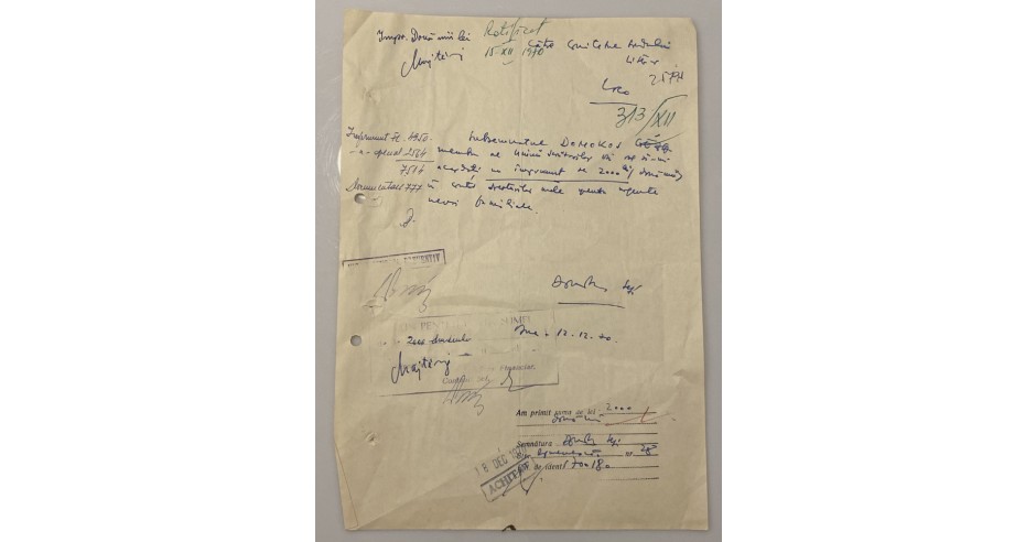 Domokos Geza - document vechi - manuscris, semnatura olografa | Okazii.ro